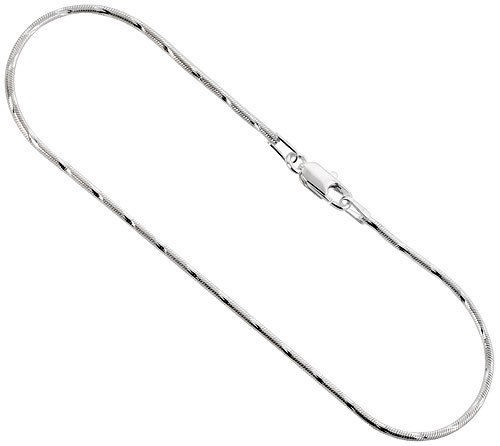 925 Sterling Silver Diamond Cut Snake Chain Necklace 1.4mm Cadena de ...