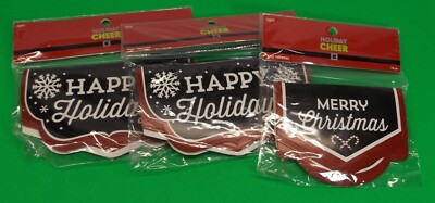 3 Packs (10/pack = 30) Merry Christmas Happy Holidays Bag Toppers | eBay