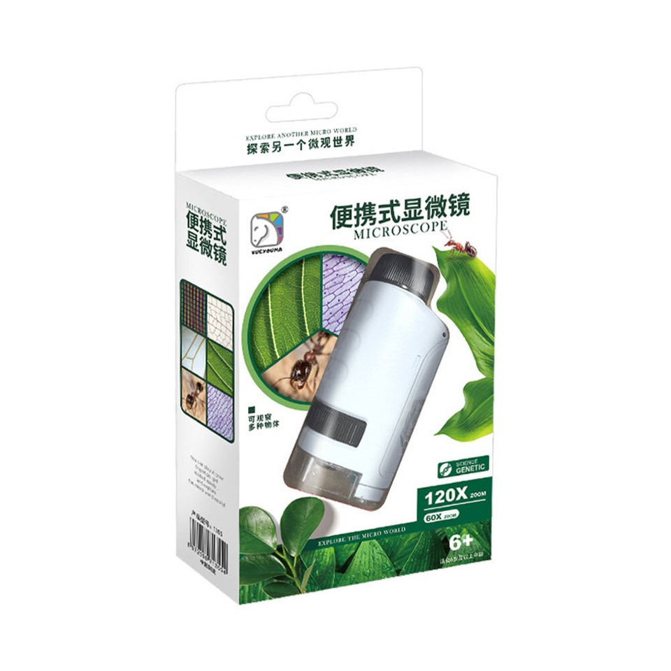 60x-120x Magnification Handheld Microscope Educational Compact for Kids ...