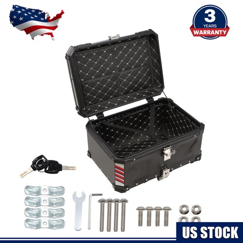 Motorcycle Luggage Waterproof Tail Box 65L Black Scooter Trunk Storage ...