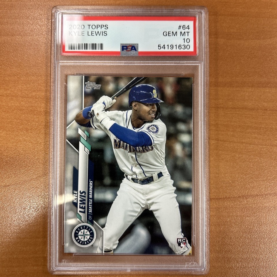 (4) 2020 Topps #64 Kyle Lewis Rookie Card RC PSA 10 GEM MINT Seattle ...