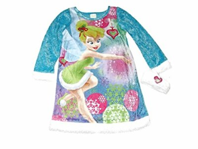Disney Tinkerbell Holiday Crushed Velour, Shag Fur Nightgown Headband ...