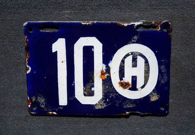 1908 OHIO OVAL Porcelain License Plate Low Digit # 10 ORIGINAL - No ...