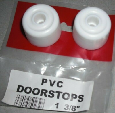 2 X PVC Plastic Door STOPS WHITE STOPPER/ WALL PROTECTORS Handle Bumper ...
