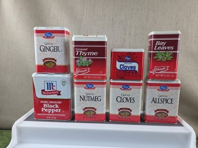 Lot Of 8 Spice Metal Tins Various Sizes/brands Spices Empty see pics | eBay