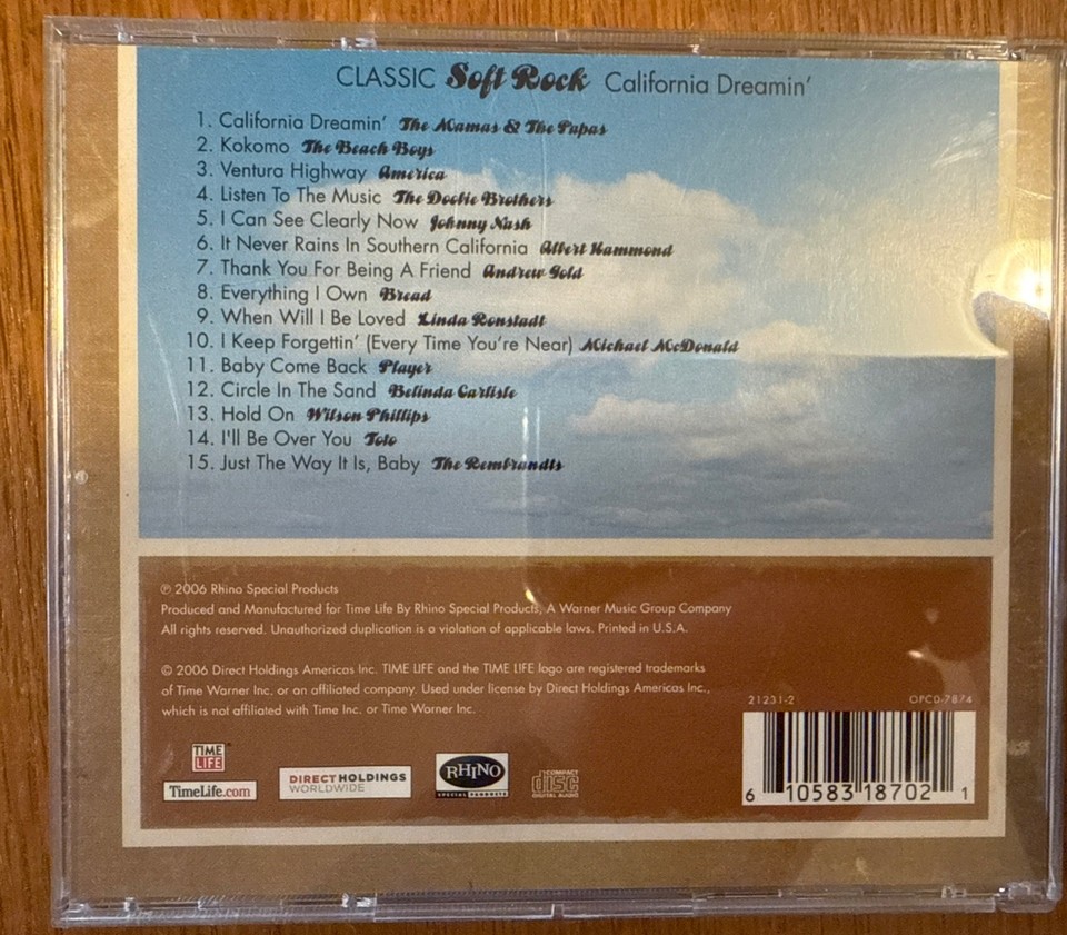 Classic Soft Rock: California Dreamin' by Various Artists CD (CD, 2006 ...