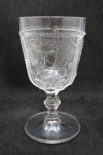 EAPG Bellaire Glass Co's Girl With Fan Goblet | eBay