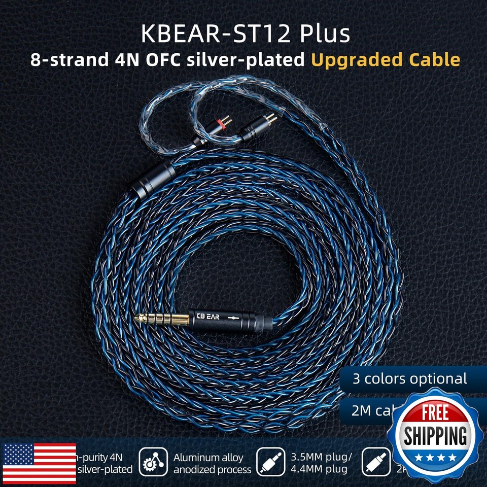 2M Long Recessed 2Pin IEM Cable, in Ear Monitor Replacement Earphone ...