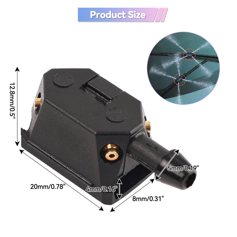 Pair Car Universal Windshield Washer Wiper Sprayer Nozzle Front Window ...