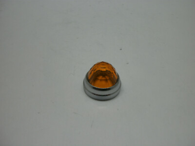 DIALIGHT/DIALCO PILOT LIGHT LENS 1" AMBER DIAMOND JEWEL SCREW W/CHROME ...