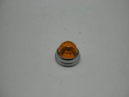 DIALIGHT/DIALCO PILOT LIGHT LENS 1" AMBER DIAMOND JEWEL SCREW W/CHROME ...