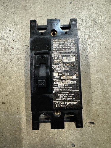 CC2200 200A 240VAC 2 Pole Circuit Breaker - Cutler-Hammer | eBay