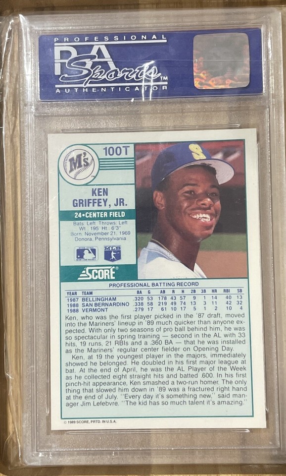 KEN GRIFFEY JR. 1989 SCORE TRADED BASEBALL #100T MARINERS PSA 9 | eBay