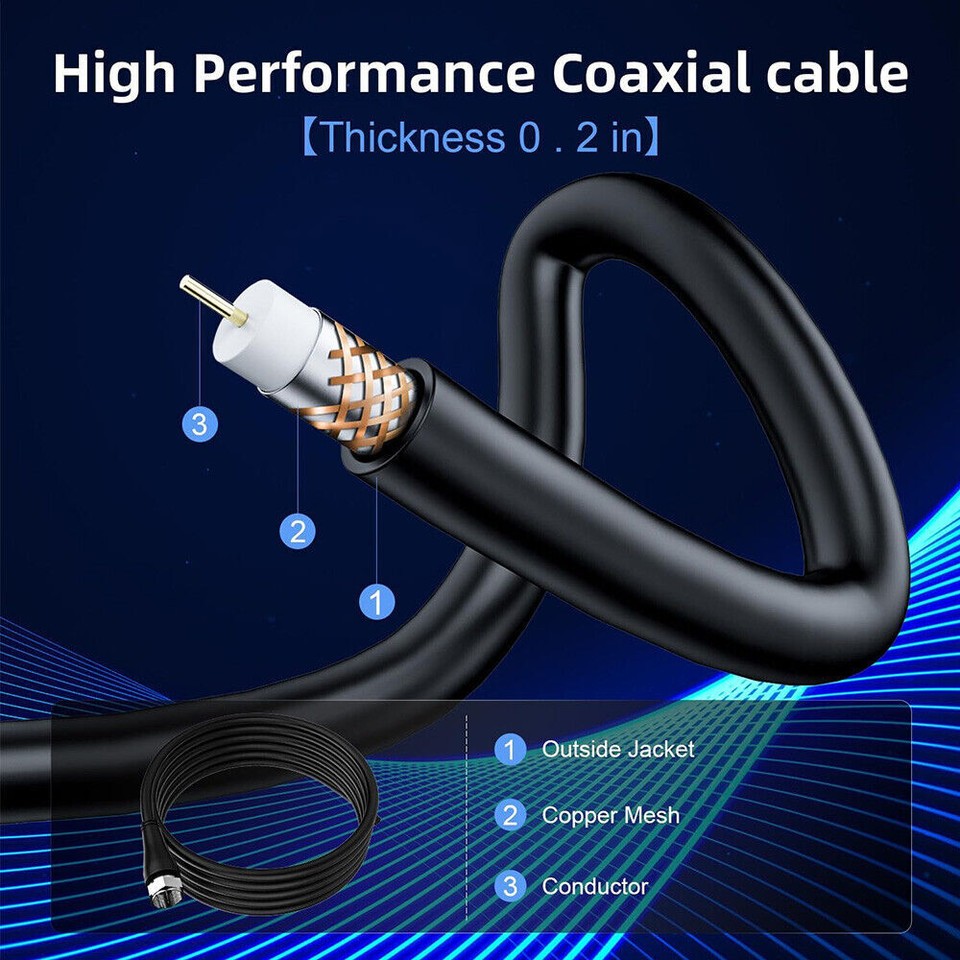 New 4K Rewave Antena, TV Antenna, Suction Cup TV Antenna Plug Play 3m ...