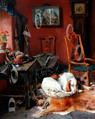 ANTIQUE HUNTING REPRO 8X10 PHOTOGRAPH PRINT ENGLISH SETTER DEAD GAME ...