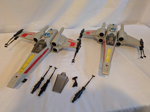 2 Vintage Kenner Star Wars X Wing Fighters and Pilots Complete with ...