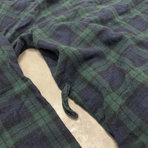 Vtg LL Bean Flannel Plaid Bath Robe Mens Large Cotton Green Blue Tie | eBay