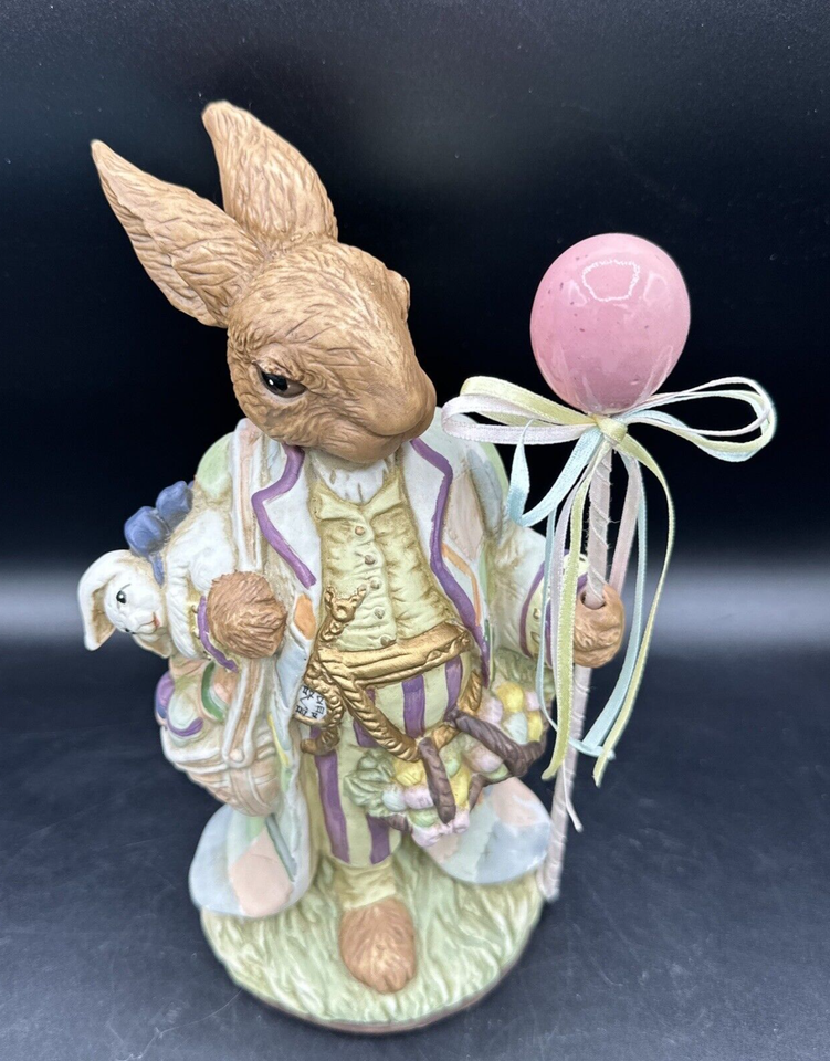 Spring Collection 9" Patchwork Bunny Rabbit with Music Box Easter 1992 ...