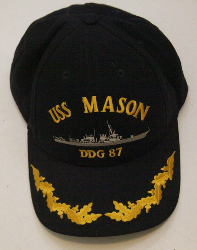 USS Mason CVN-69 Blue & Yellow Baseball Hat One Size Fits All Snap Back ...