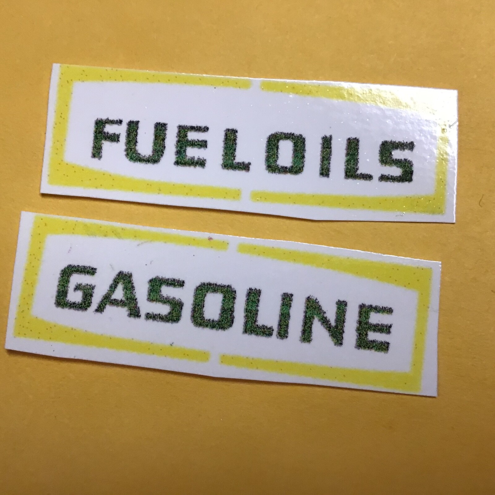 GASOLINE and FUEL OIL decals for Hess tankers from 1968-1974 | eBay