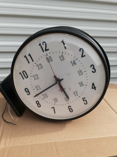 SIMPLEX double sided CLOCK two sided INDUSTRIAL | eBay