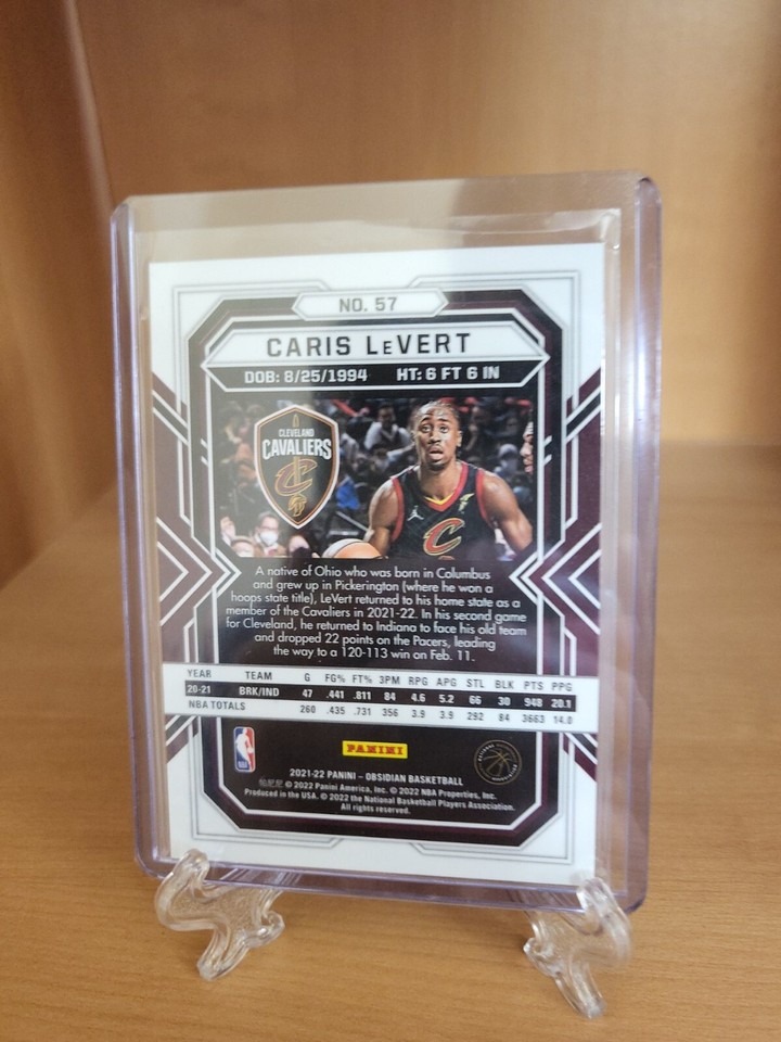 2021-22 Panini Obsidian Basketball Caris Levert #57 Cleveland Cavaliers ...