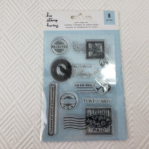 Hip Stamp Hooray Stamp Set 8 Pc Postage Postmark Postcard DIY Craft ...