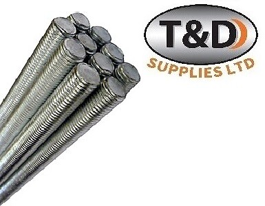 1MTR & 300mm Fully Threaded Metric Bar - Zinc Plated Mild Steel BZP ...