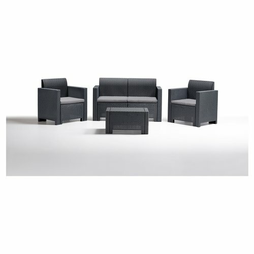 Bica 9067.4 Set Salon Jardin Anthracite Sofa + 2 Fauteuils + Petite ...