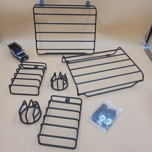 DEFENDER TD5 2003 ONWARD FRONT/REAR LAMP GUARD KIT WOLF STYLE with ...