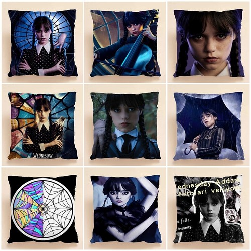 45cm Wednesday Addams Cushion Cover Throw Pillow Case Home Sofa Bed ...