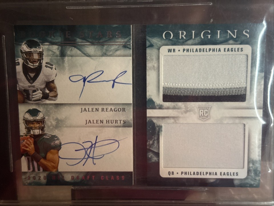 2020 PANINI ORIGINS #7 RC STARS DUAL PATCH AUTO BOOKLET🔥/25 JALEN HURTS ...