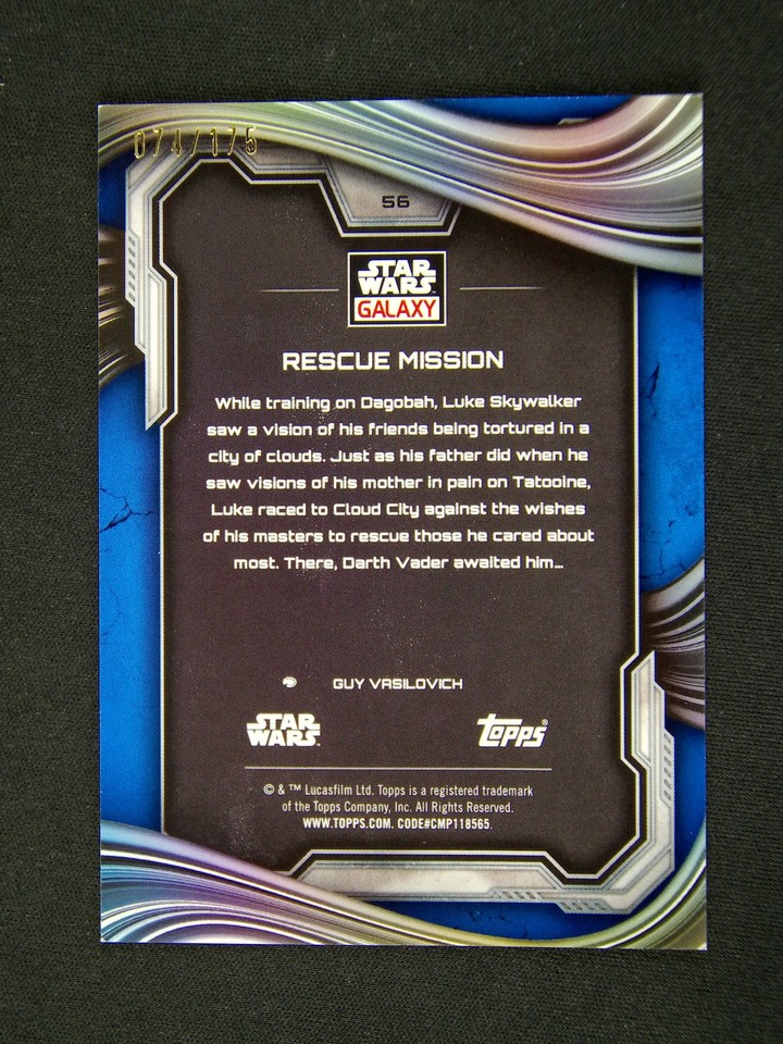 2025 Topps Star Wars Galaxy Rescue Mission #56 Blue Ray Wave Refractor ...