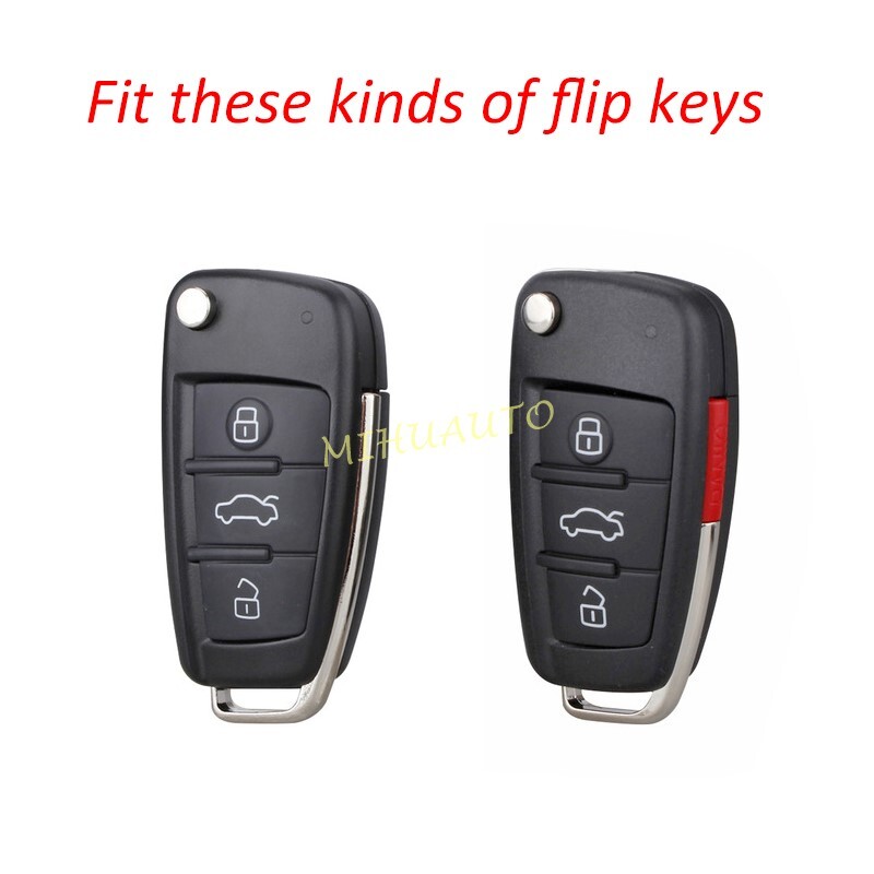 For 2008-2022 Audi Q3 Q7 A1 A3 S3 TT Car Flip Key Case ABS Hard Cover ...