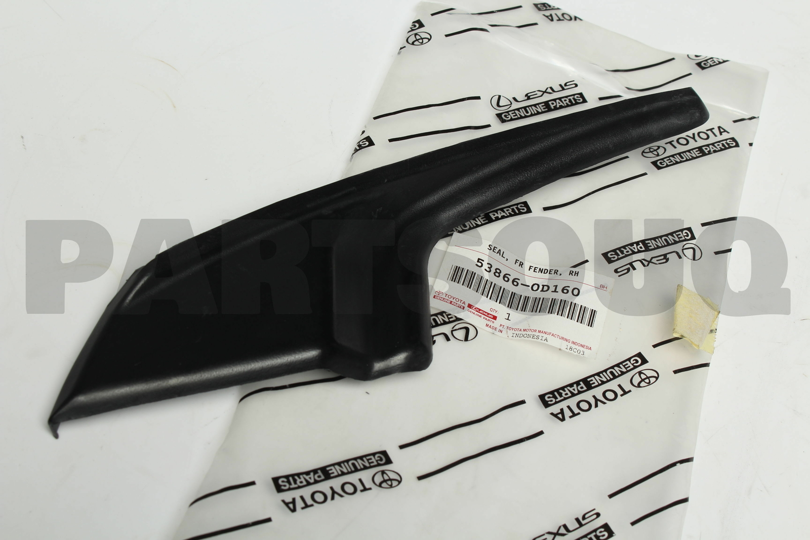 538660D160 Genuine Toyota SEAL, FRONT FENDER TO COWL SIDE, RH 53866 ...