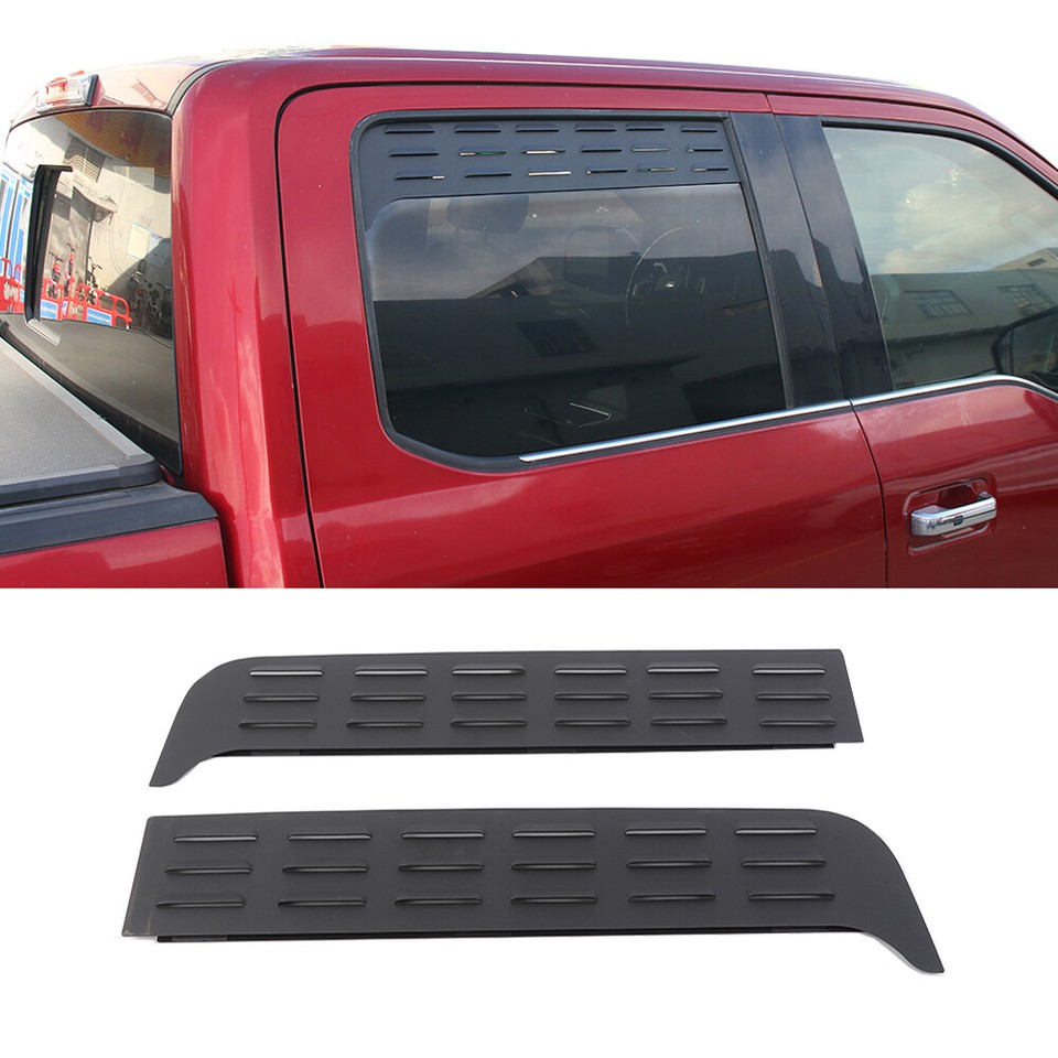 Black Rear Window Glass Louver Air Vent Panel Trim For Ford F150 2015 ...