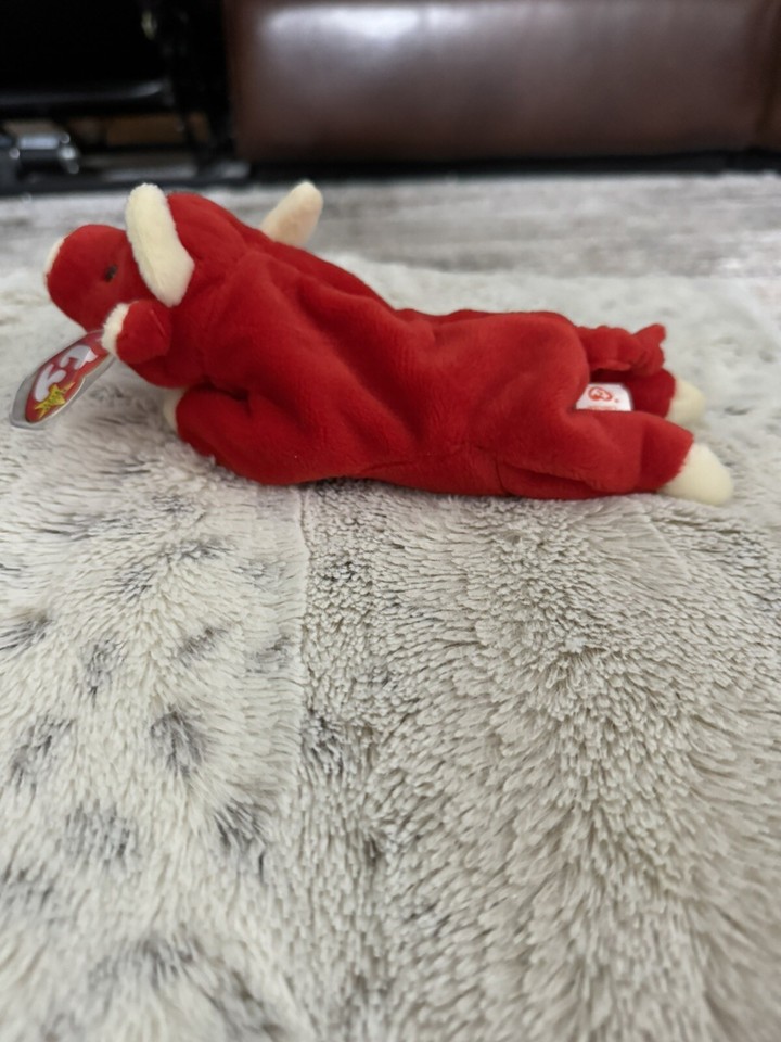 TY beanie baby Snort The Bull with very rare tag errors.!Comes With A ...