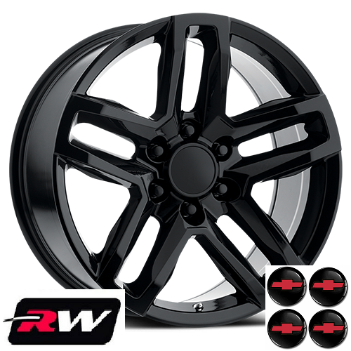 20" gloss black 2019 Chevy Silverado 1500 OE replica Trail Boss wheels ...