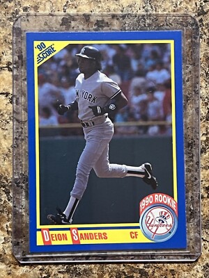 MINT/NM “NEON” DEION SANDERS MLB Rookie Card 1990 SCORE - YANKEES RARE ...