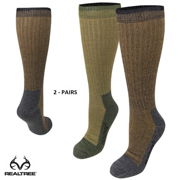 Realtree Merino Wool Blend Full Cushion Hunting Ice Fishing Socks 2 ...
