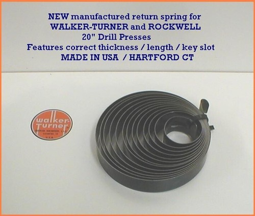 WALKER-TURNER / DELTA / ROCKWELL 20" Drill Press Return Springs NEW ...