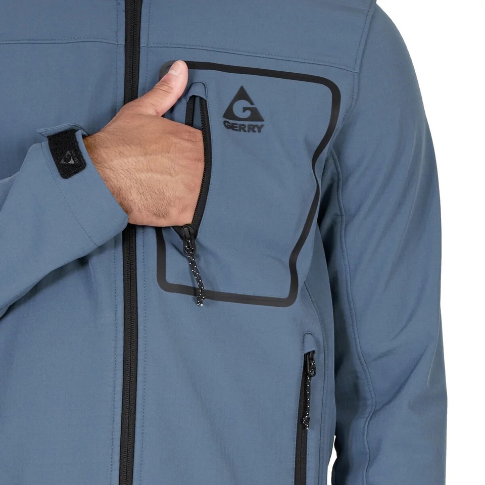 Gerry Men’s Softshell Jacket Wind & Water Resistant, Zip-off detachable ...