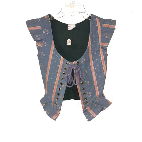 Renaissance Blue Brocade Bodice Wing & Picadils Reversible Boned New Sz ...