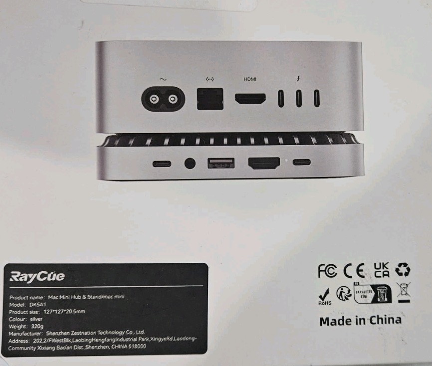 RayCue Mac Mini Dock Hub & Stand with NVMe Support DK-5A1 | eBay