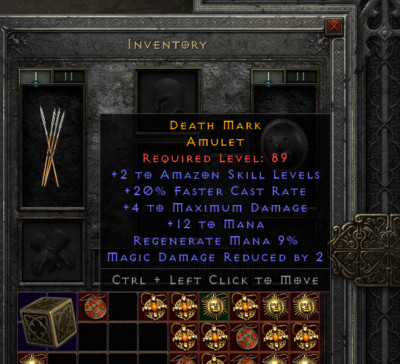 Non Ladder Crafted Amulet: Amazon Skills D2R PC Xbox Softcore Diablo 2 ...