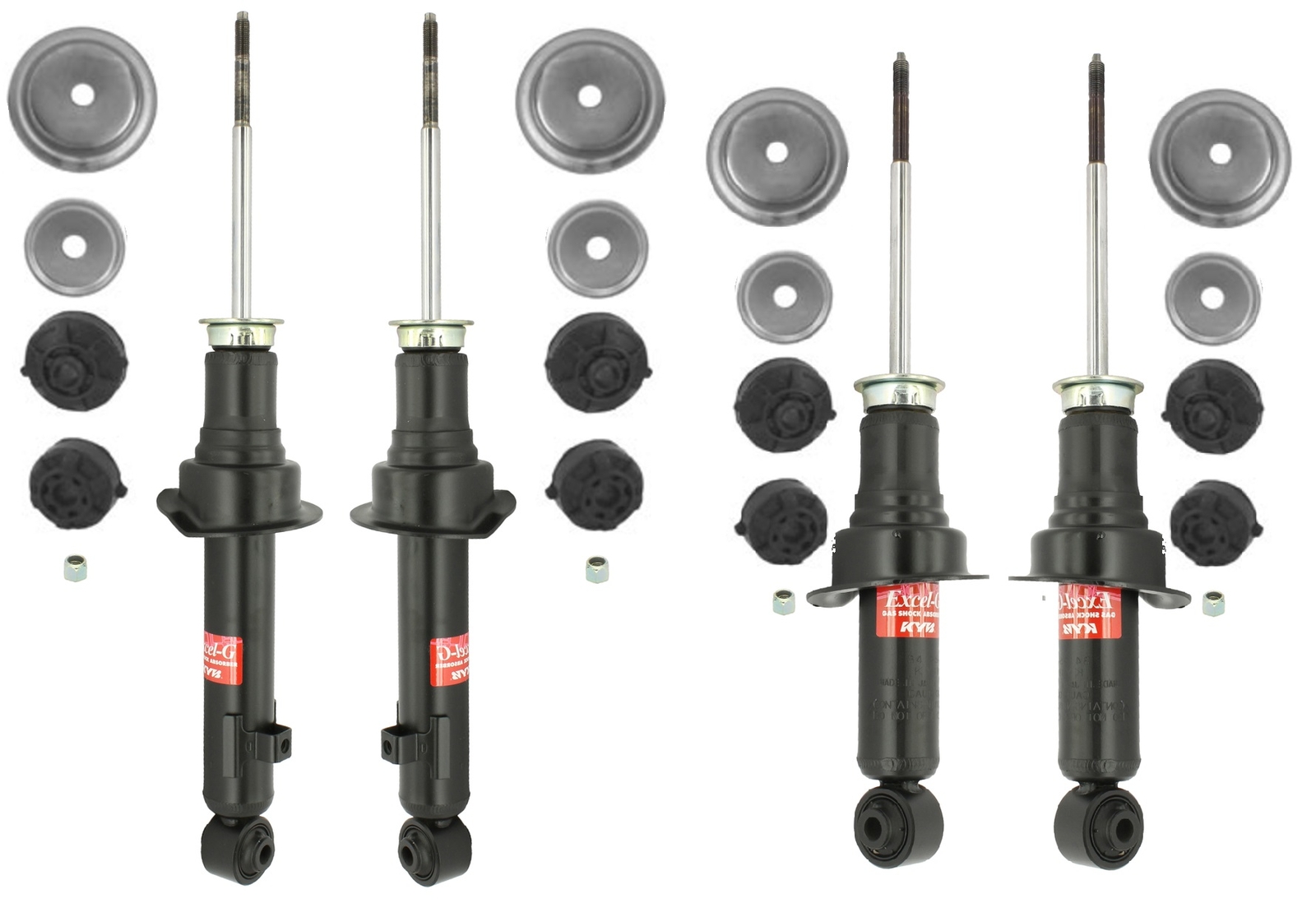 KYB Front & Rear Suspension Struts and Mounts Kit For Mazda Miata 1999 ...