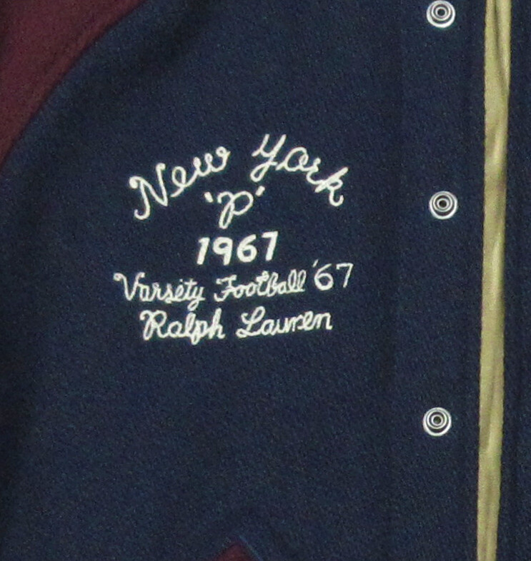 Polo Ralph Lauren Men's Hunter Navy/Red Colorblock Varsity Letterman ...