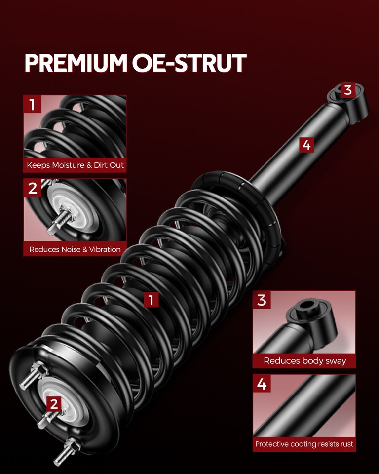 4pcs Front Quick Struts Rear Shocks Absorbers For 2006 2007 2008 Honda ...