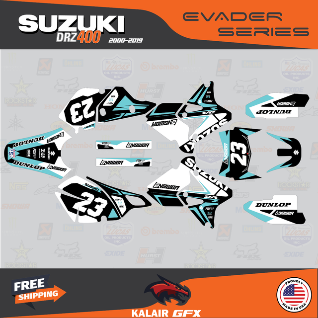 Suzuki DRZ400SM Graphics Kit EVADER Series DRZ400 SM S E drz 400 blue ...