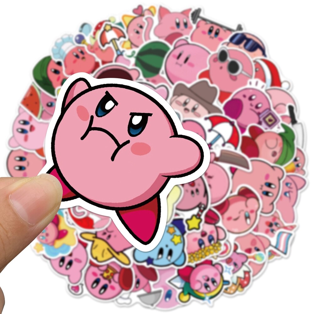 50pcs Kirby Cartoon Game Stickers Vinyl Decal Skateboard Notebook ...